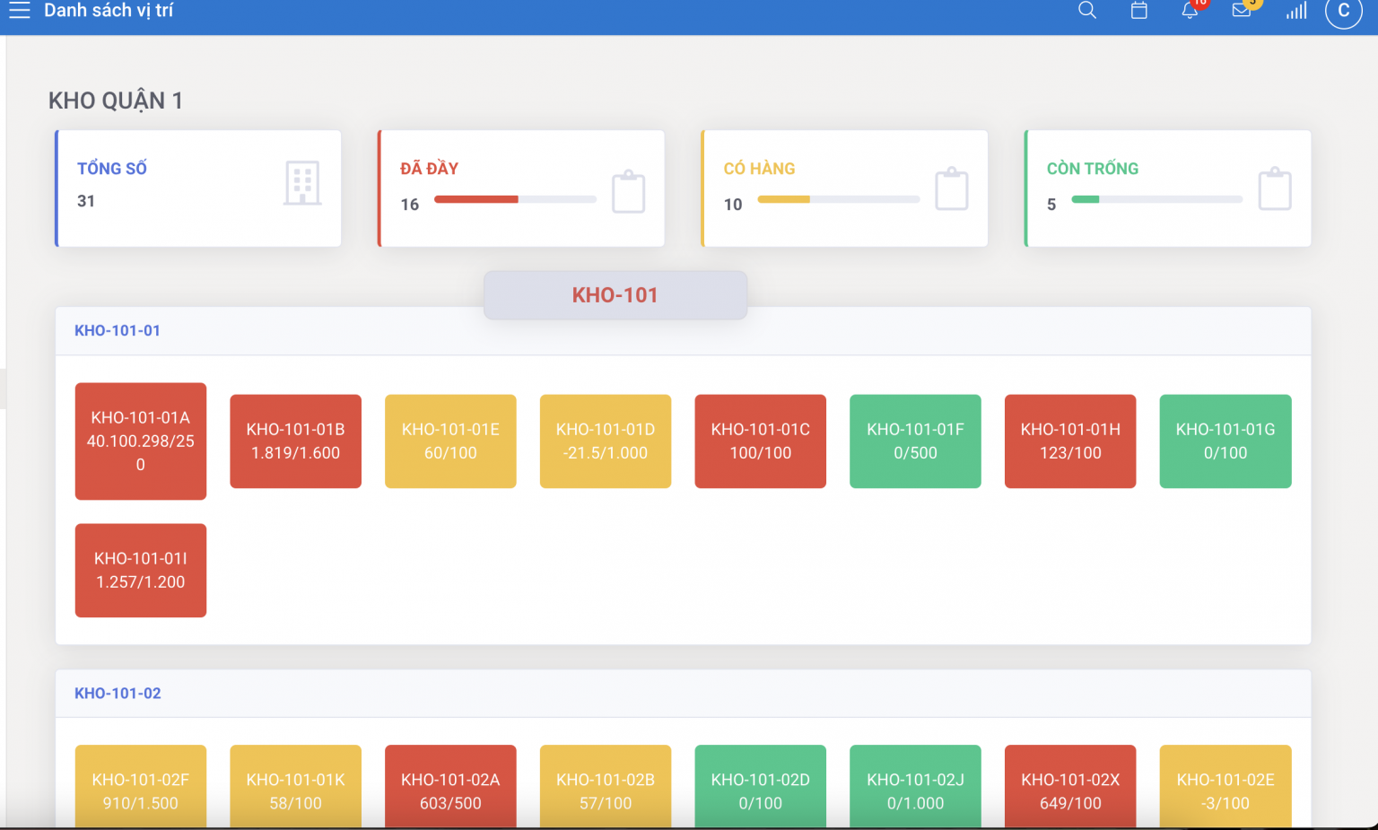 Thiết lập Layout kho – Hỗ trợ khách hàng