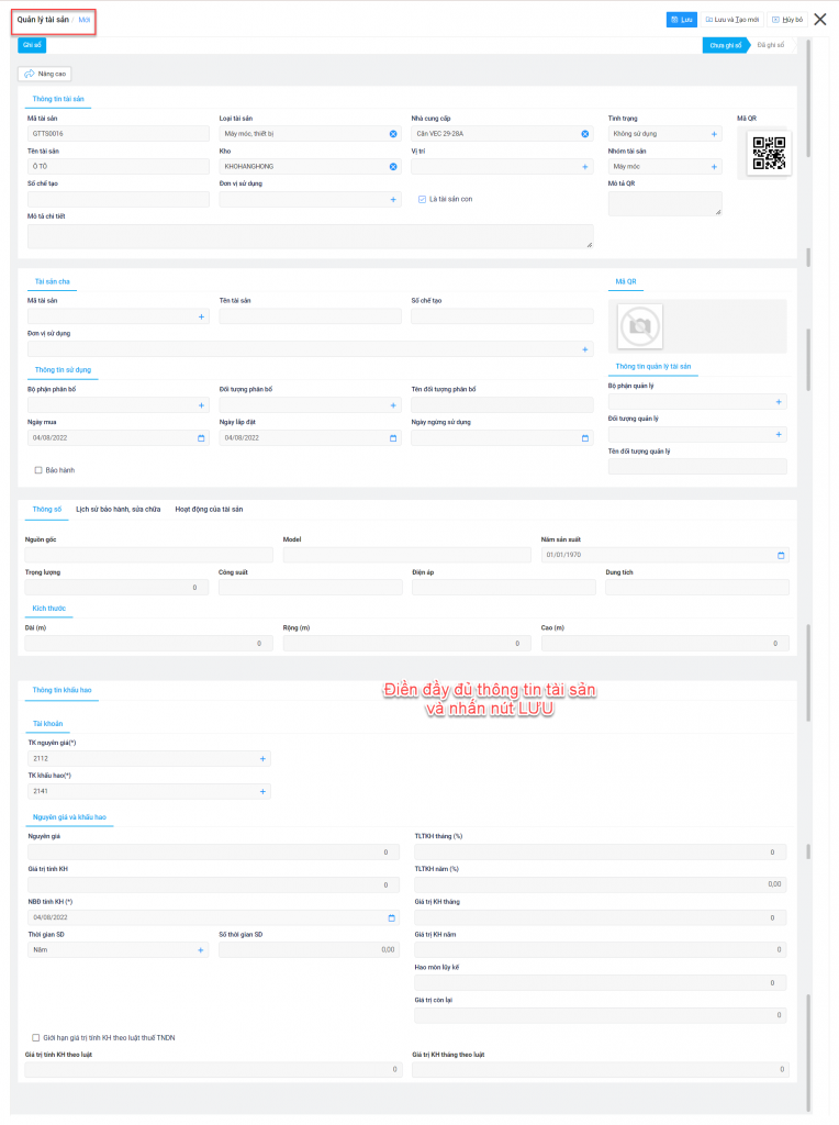 Hướng dẫn sử dụng Cloudify Tài sản R1 – Hỗ trợ khách hàng