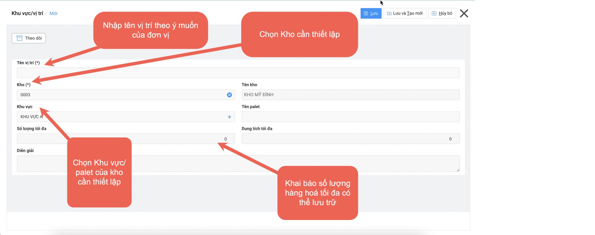 Thiết lập Layout kho – Hỗ trợ khách hàng